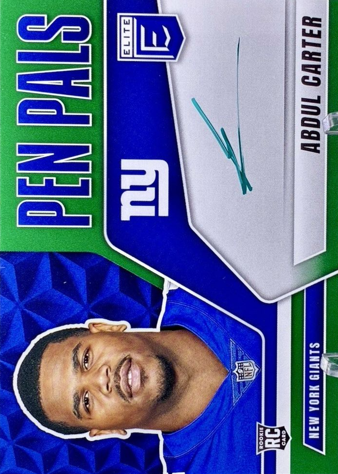 Abdul Carter 2025 Elite #PP-ACA Pen Pals - Green Ink Price Guide ...