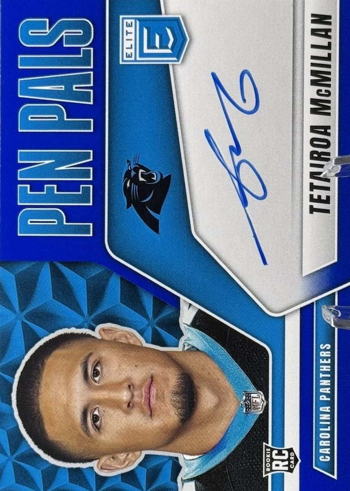 Tetairoa McMillan 2025 Elite #PP-TMC Pen Pals - Blue Ink Price Guide ...