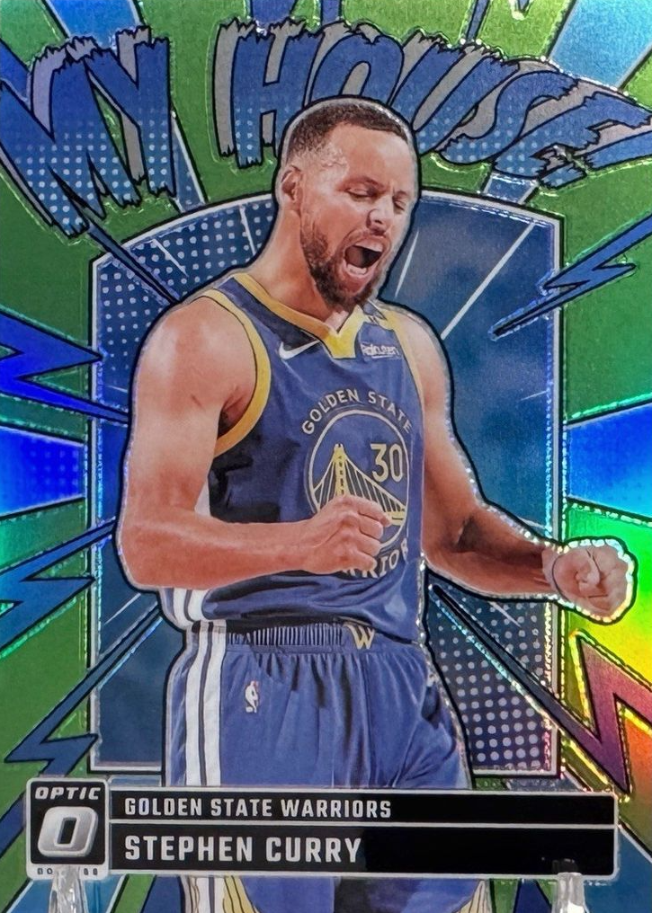 Stephen Curry 2024 Optic #17 My House - Lime Green /199 Price Guide ...
