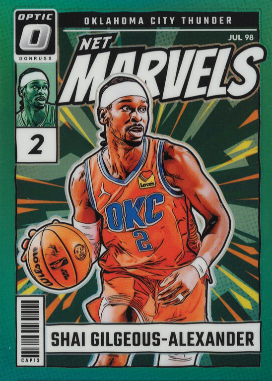 Shai Gilgeous-Alexander 2024 Optic #8 Net Marvels - Green /5 Price ...