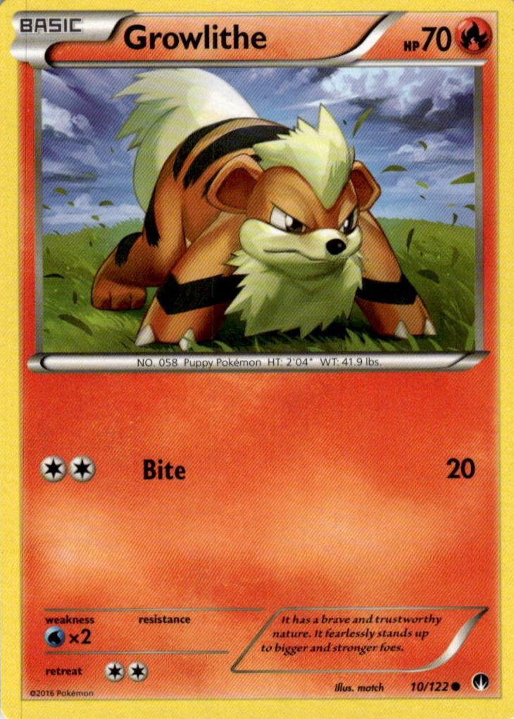 Growlithe 2016 XY: BREAKpoint #010/122 Base Price Guide - Sports Card ...