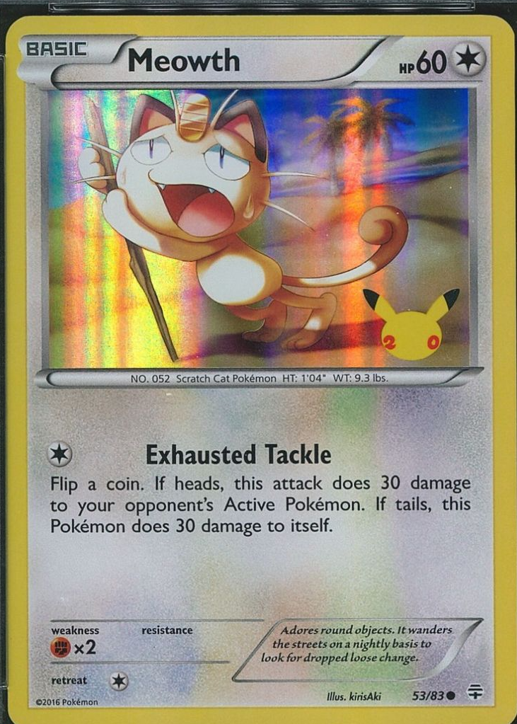 Meowth 2016 XY: Generations #53/83 Promo (20th Anniversary) Price Guide ...
