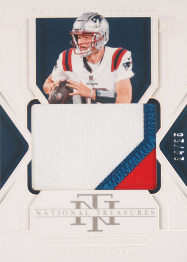 Drake Maye 2024 National Treasures #208 Rookie Patches - Holo Silver ...