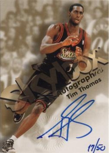 Tim Thomas (NBA) 1998 SkyBox Premium Autographics Blue /50 Price Guide ...