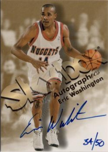 Eric Washington 1998 SkyBox Premium Autographics Blue /50 Price Guide ...