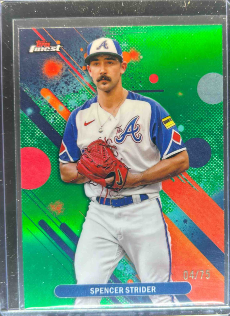 Spencer Strider 2025 Topps Finest #12 Base Common - Green Refractor /75 ...