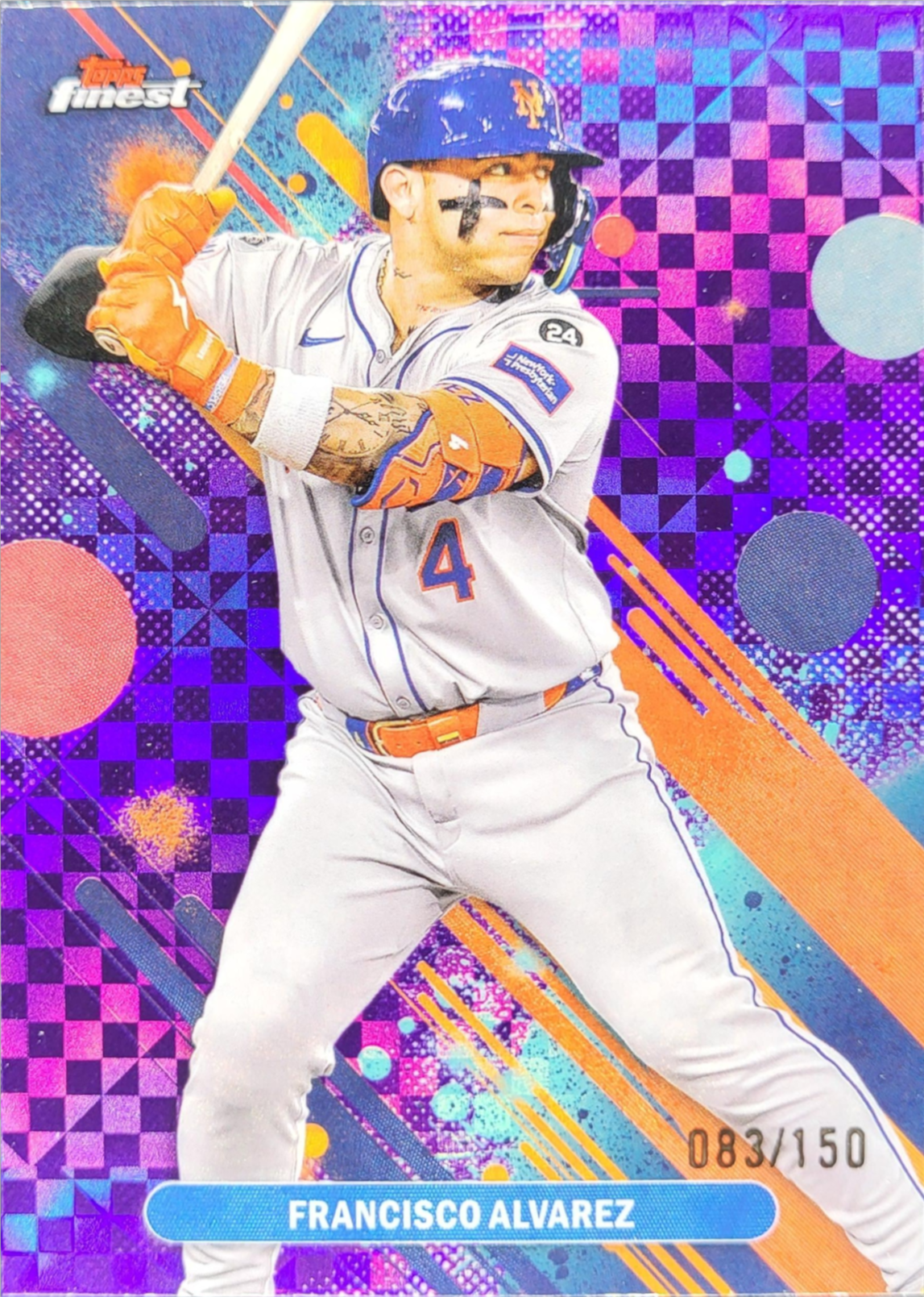 Francisco Alvarez 2025 Topps Finest #6 Base Common - Purple X-Fractor ...