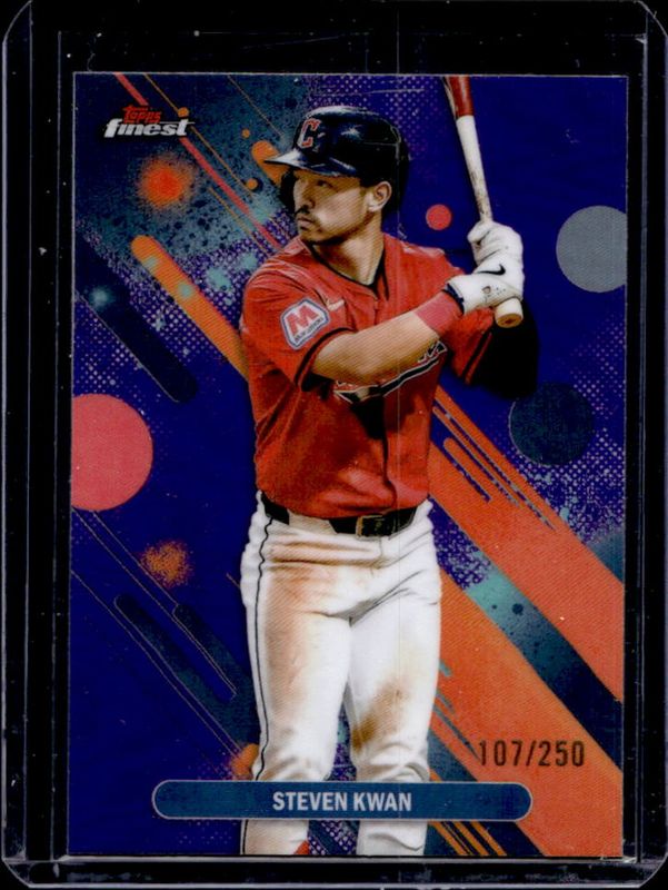 Steven Kwan 2025 Topps Finest #11 Base Common - Purple Refractor /250 ...