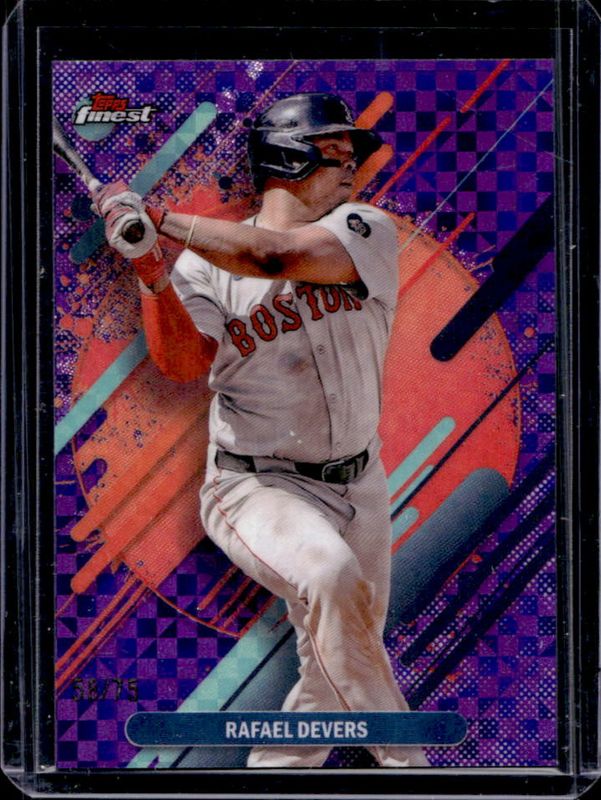 Rafael Devers 2025 Topps Finest #262 Base Rare - Purple X-Fractor /75 ...