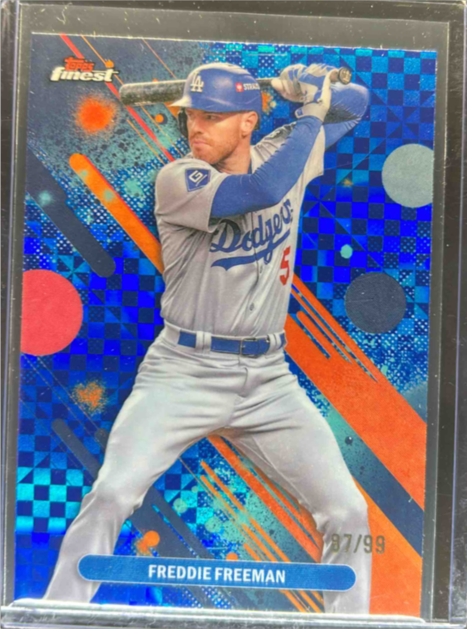 Freddie Freeman 2025 Topps Finest #69 Base Common - Blue X-Fractor /99 ...