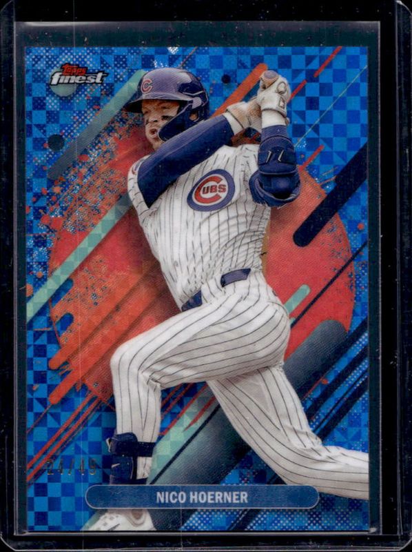Nico Hoerner 2025 Topps Finest #201 Base Rare - Blue X-Fractor /49 ...