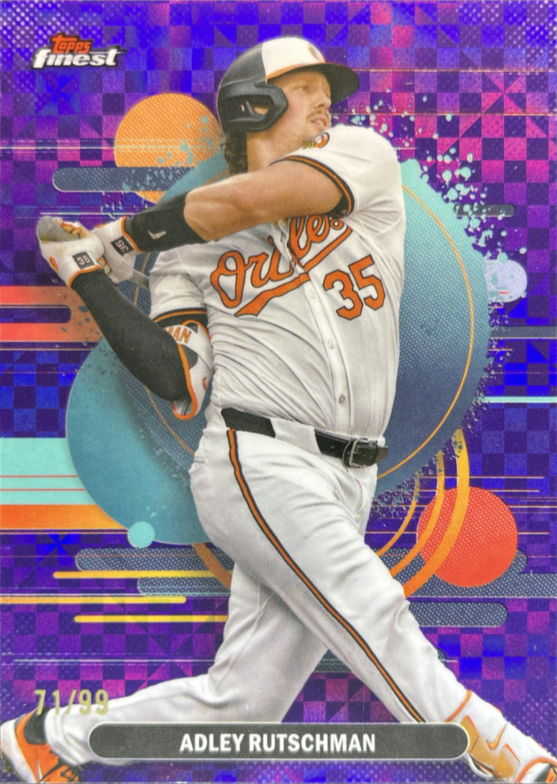 Adley Rutschman 2025 Topps Finest #137 Base Uncommon - Purple X-Fractor ...