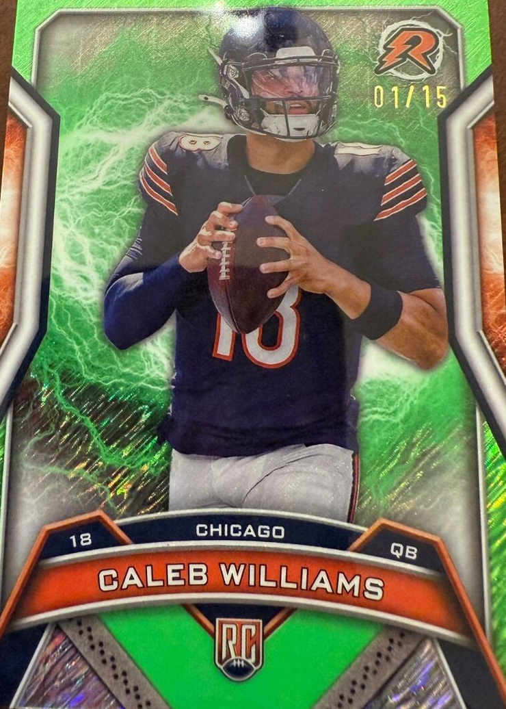 Caleb Williams 2024 Topps Resurgence #117 Lime Green Power Surge ...