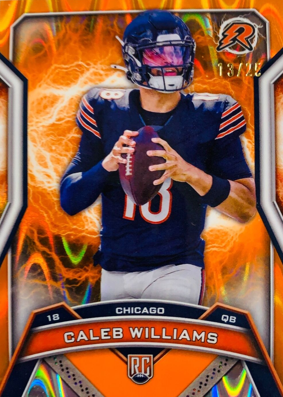 Caleb Williams 2024 Topps Resurgence #117 Orange Power Surge Refractor ...