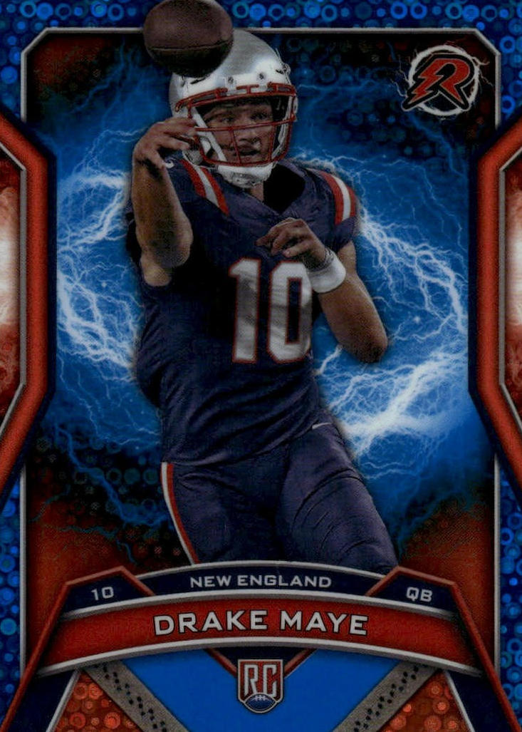 Drake Maye 2024 Topps Resurgence #164 Blue & Orange Spark Refractor ...
