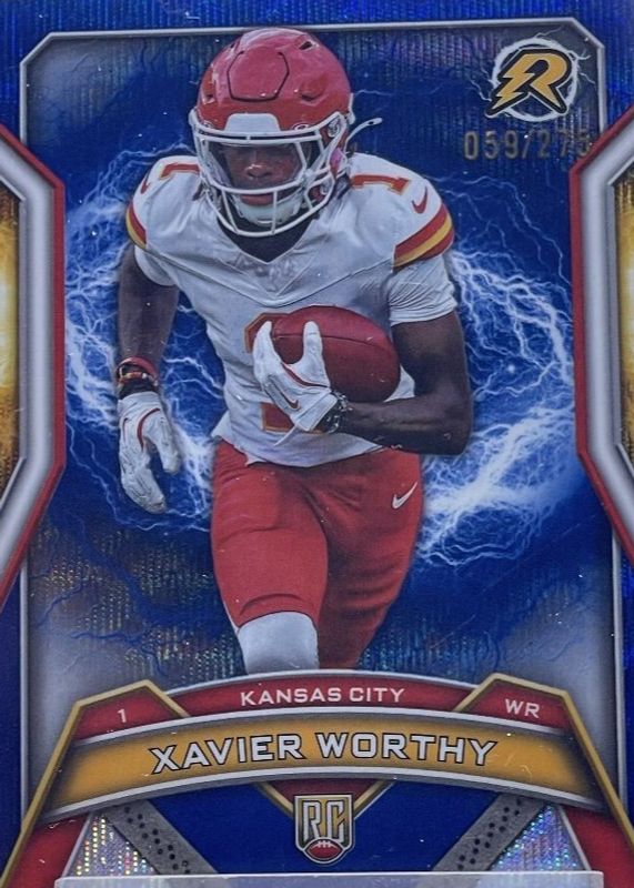 Xavier Worthy 2024 Topps Resurgence #143 Navy Surge Refractor /275 ...