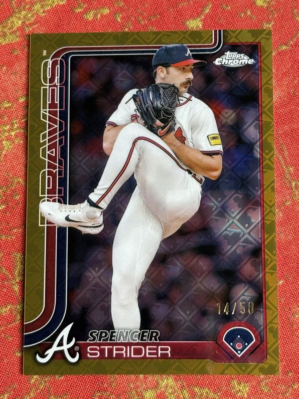 Spencer Strider 2025 Topps Chrome Logofractor Edition #46 Gold ...