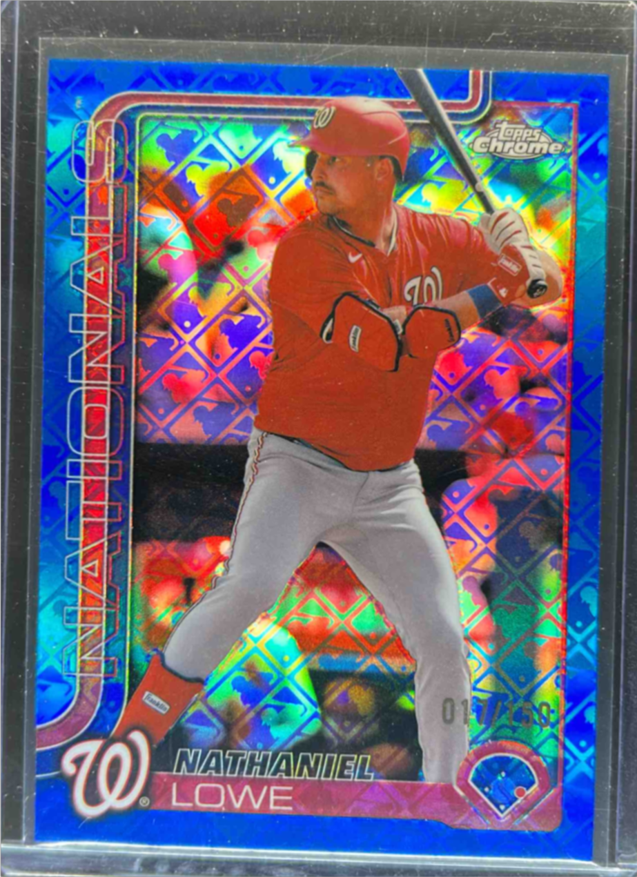 Nathaniel Lowe 2025 Topps Chrome Logofractor Edition #49 Blue Refractor ...