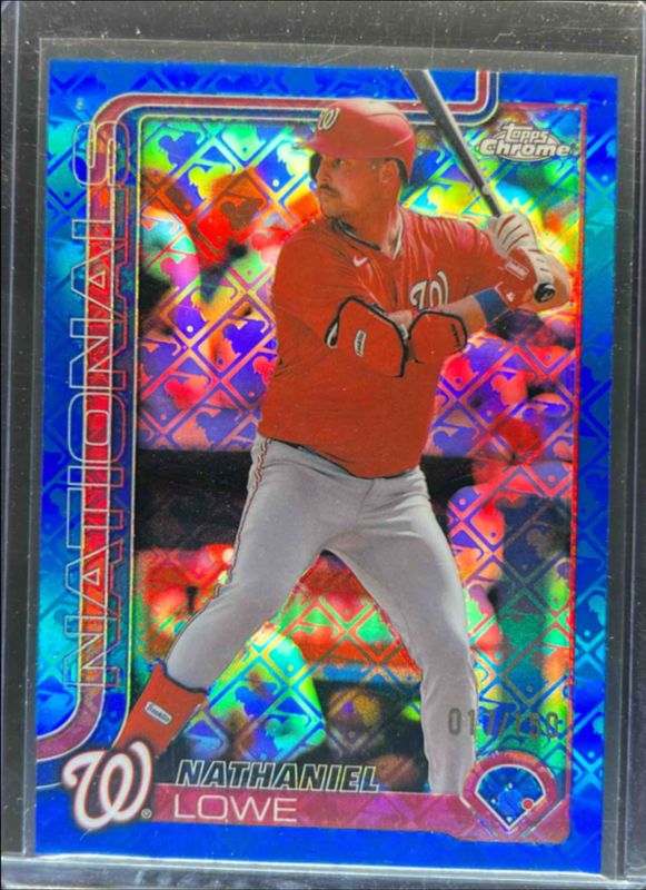Nathaniel Lowe 2025 Topps Chrome Logofractor Edition #49 Blue Refractor ...