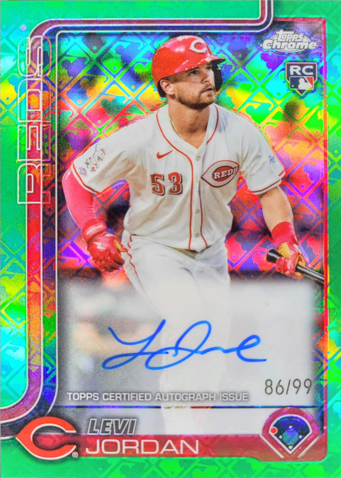 Levi Jordan 2025 Topps Chrome Logofractor Edition #RA-LJ Rookie Autographs - Green Refractor /99 ...