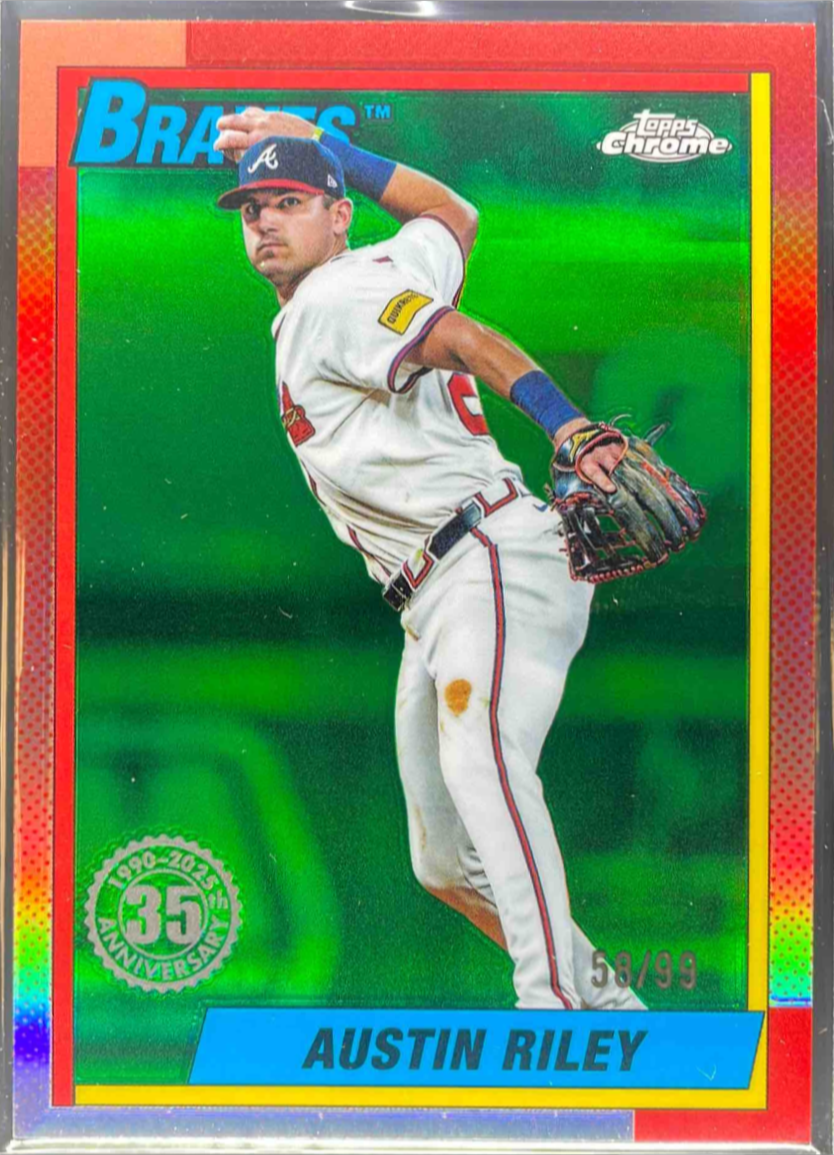 Austin Riley 2025 Topps Chrome #90CB-1 1990 Baseball - Green Refractor ...
