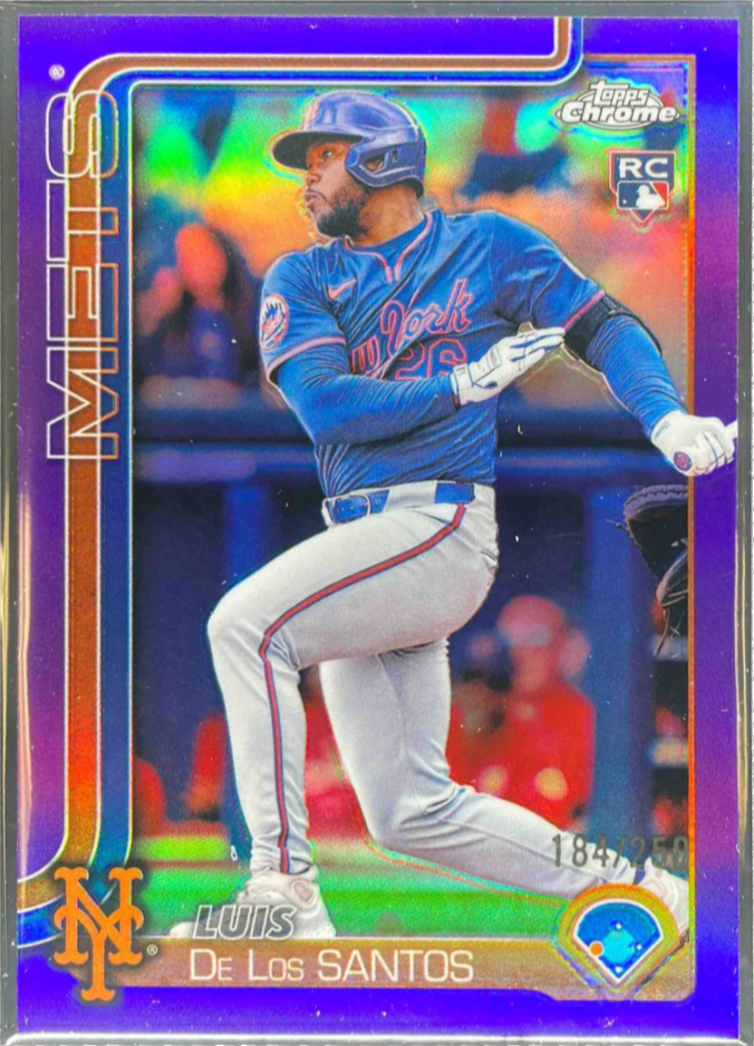 Luis De Los Santos 2025 Topps Chrome #74 Purple Refractor /250 Price ...