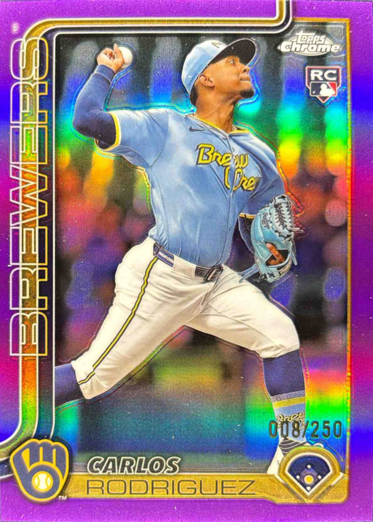 Carlos Rodriguez 2025 Topps Chrome #201 Purple Refractor /250 Price ...