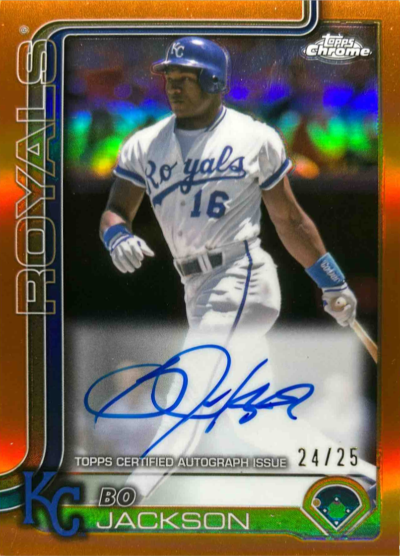 Bo Jackson 2025 Topps Chrome #CLA-BJ Chrome Legends Autographs - Orange ...
