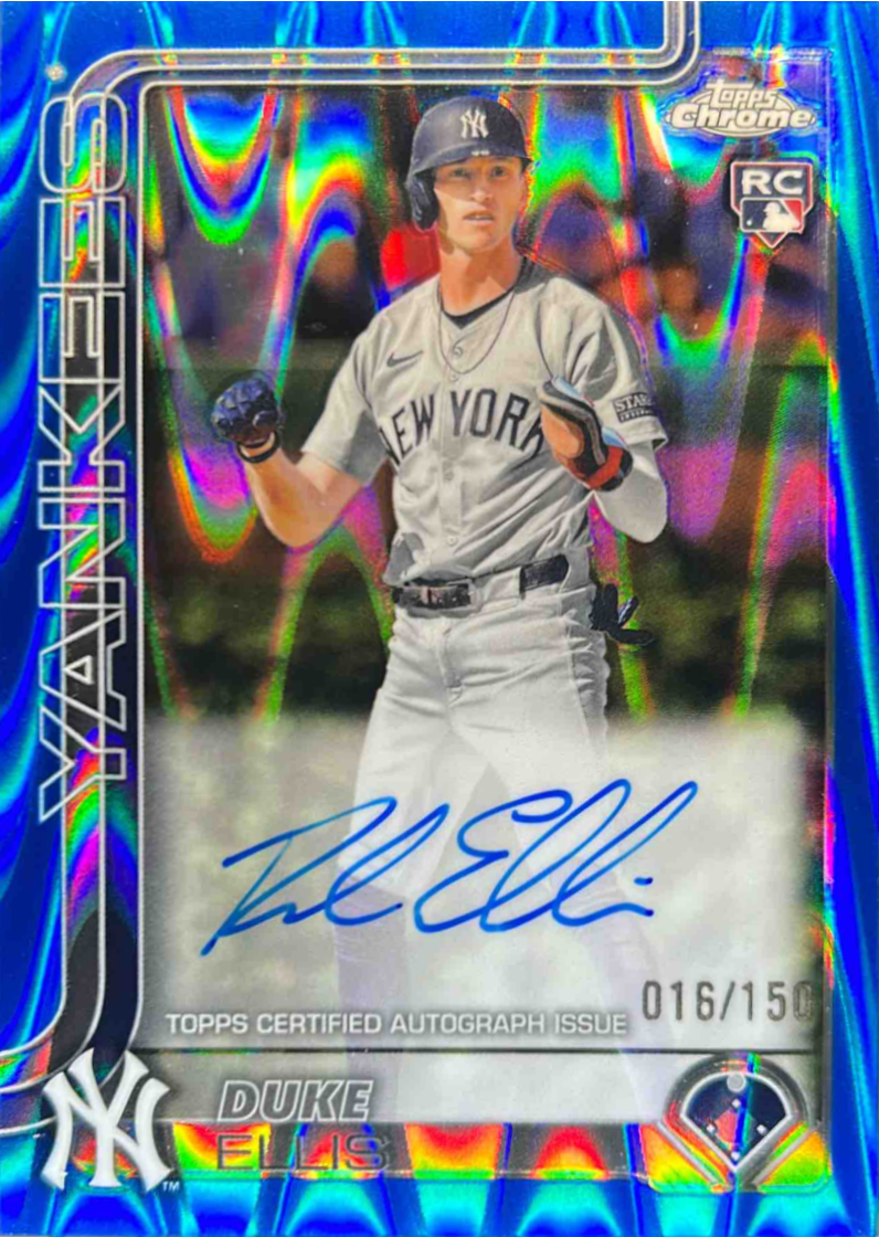 Duke Ellis 2025 Topps Chrome #RA-DE Rookie Autographs - Blue RayWave ...