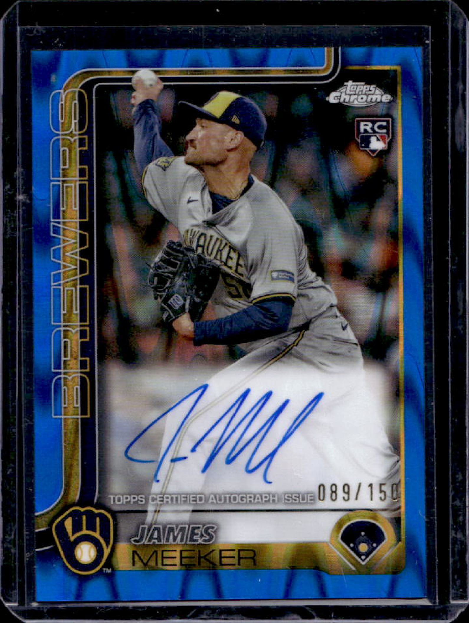 James Meeker 2025 Topps Chrome #RA-JME Rookie Autographs - Blue RayWave ...