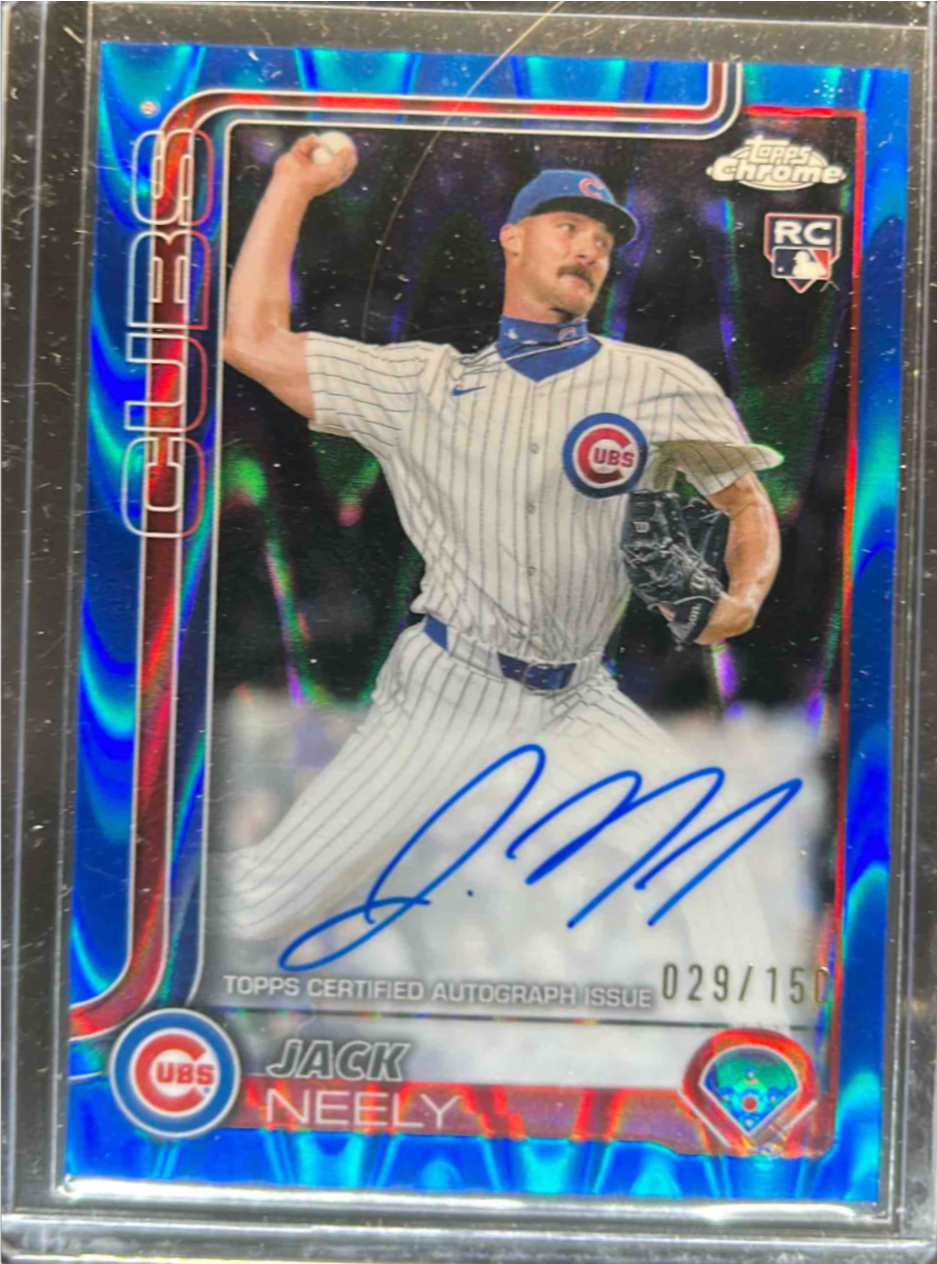 Jack Neely 2025 Topps Chrome #RA-JNE Rookie Autographs - Blue RayWave ...