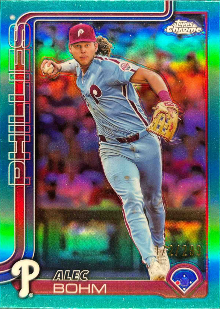 Alec Bohm 2025 Topps Chrome #57 Teal Refractor /299 Price Guide ...