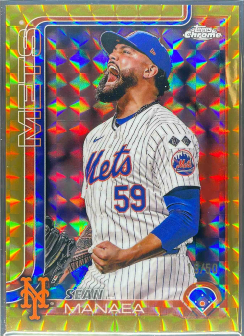 Sean Manaea 2025 Topps Chrome #287 Gold Geometric Refractor /50 Price ...