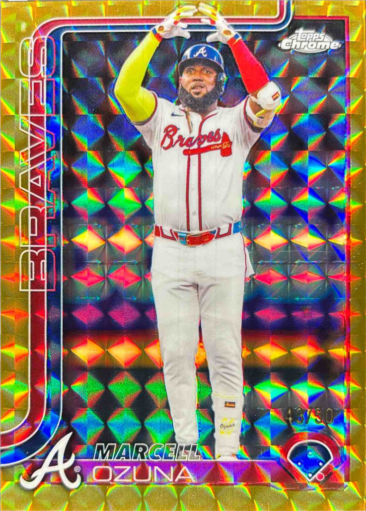 Marcell Ozuna 2025 Topps Chrome #250 Gold Geometric Refractor /50 Price ...
