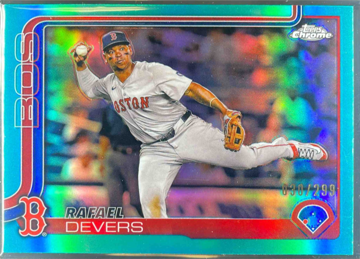 Rafael Devers 2025 Topps Chrome #127 Teal Refractor /299 Price Guide ...