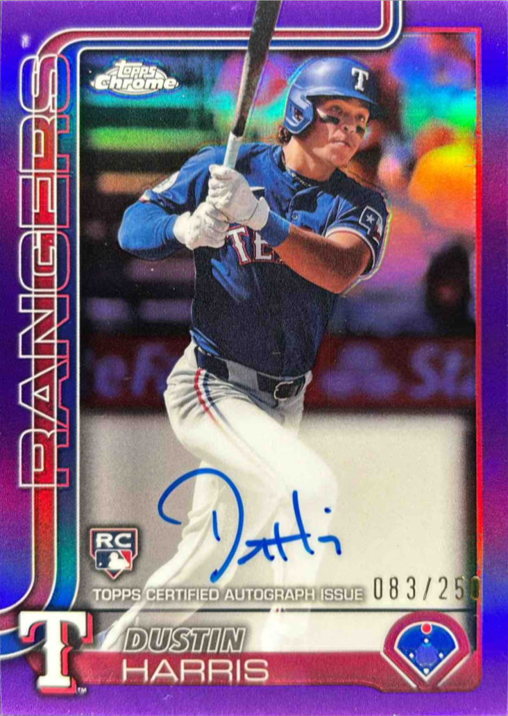 Dustin Harris 2025 Topps Chrome #RA-DHA Rookie Autographs - Purple ...