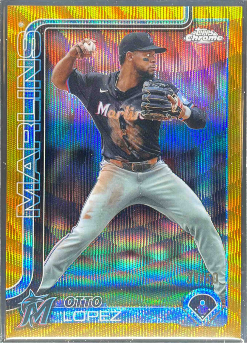 Otto Lopez 2025 Topps Chrome #134 Gold Wave Refractor /50 Price Guide ...