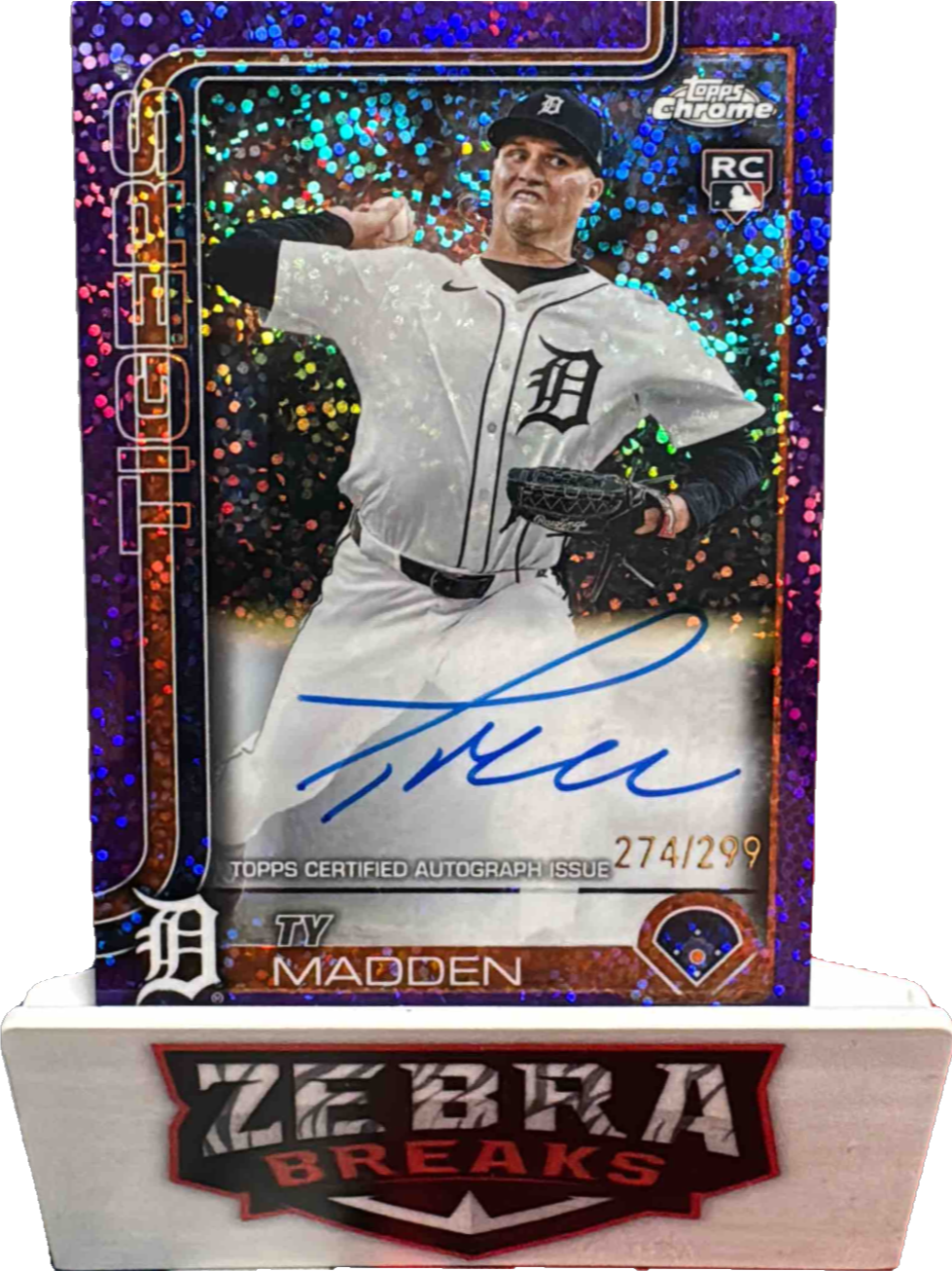 Ty Madden 2025 Topps Chrome #RA-TM Rookie Autographs - Purple Speckle ...