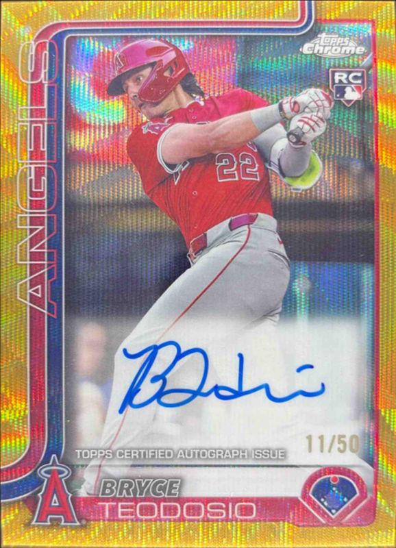 Bryce Teodosio 2025 Topps Chrome #RA-BTE Rookie Autographs - Gold Wave ...