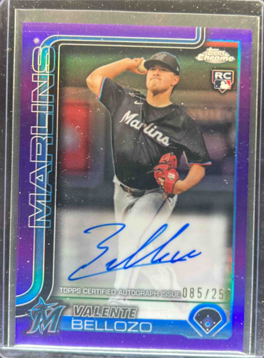 Valente Bellozo 2025 Topps Chrome #RA-VB Rookie Autographs - Purple ...