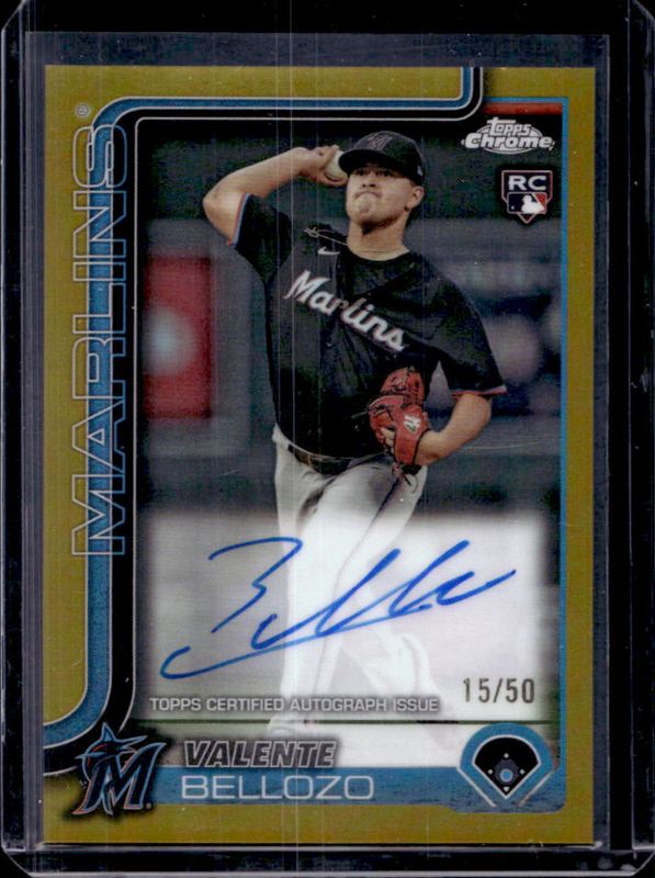 Valente Bellozo 2025 Topps Chrome #RA-VB Rookie Autographs - Gold ...