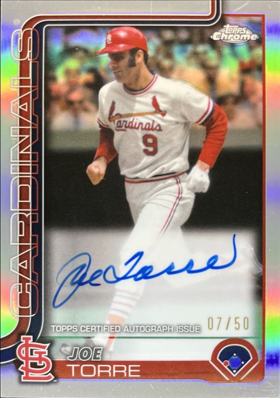 Joe Torre 2025 Topps Chrome #CLA-JT Chrome Legends Autographs /50 Price ...