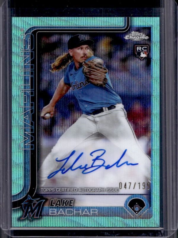 Lake Bachar 2025 Topps Chrome #RA-LB Rookie Autographs - Aqua Wave ...