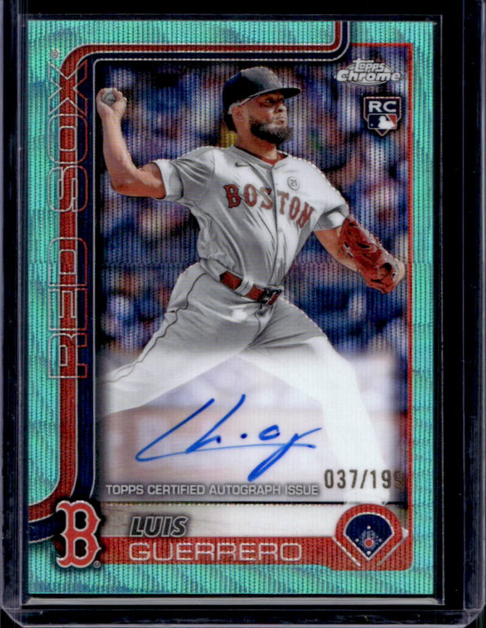 Luis Guerrero 2025 Topps Chrome #RA-LGU Rookie Autographs - Aqua Wave ...