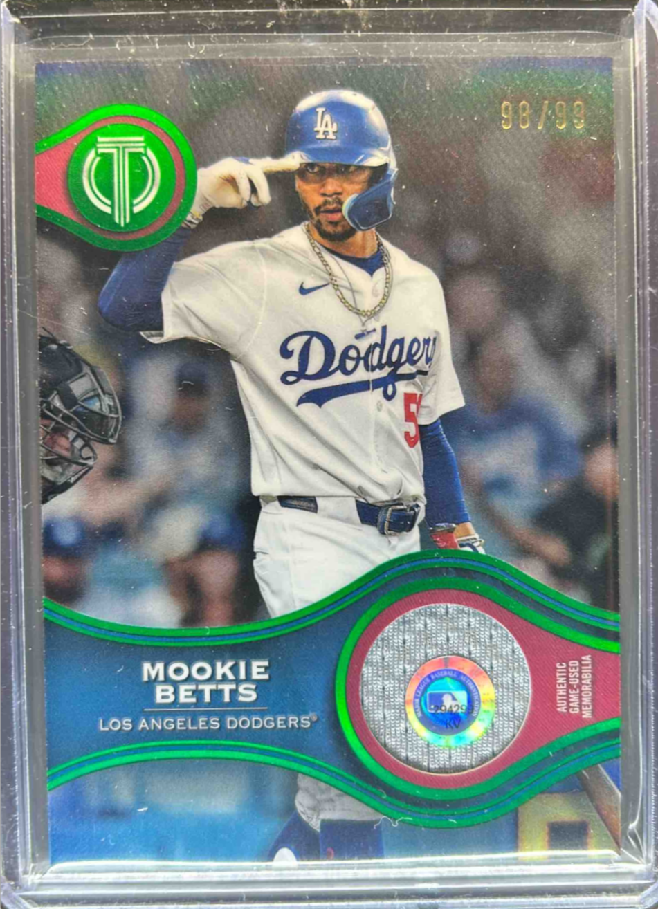 Mookie Betts 2025 Topps Tribute #SOA-MB Stamp of Approval - Green /99 ...