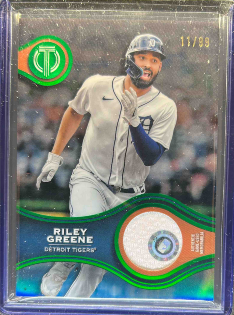 Riley Greene 2025 Topps Tribute #SOA-RG Stamp of Approval - Green /99 ...