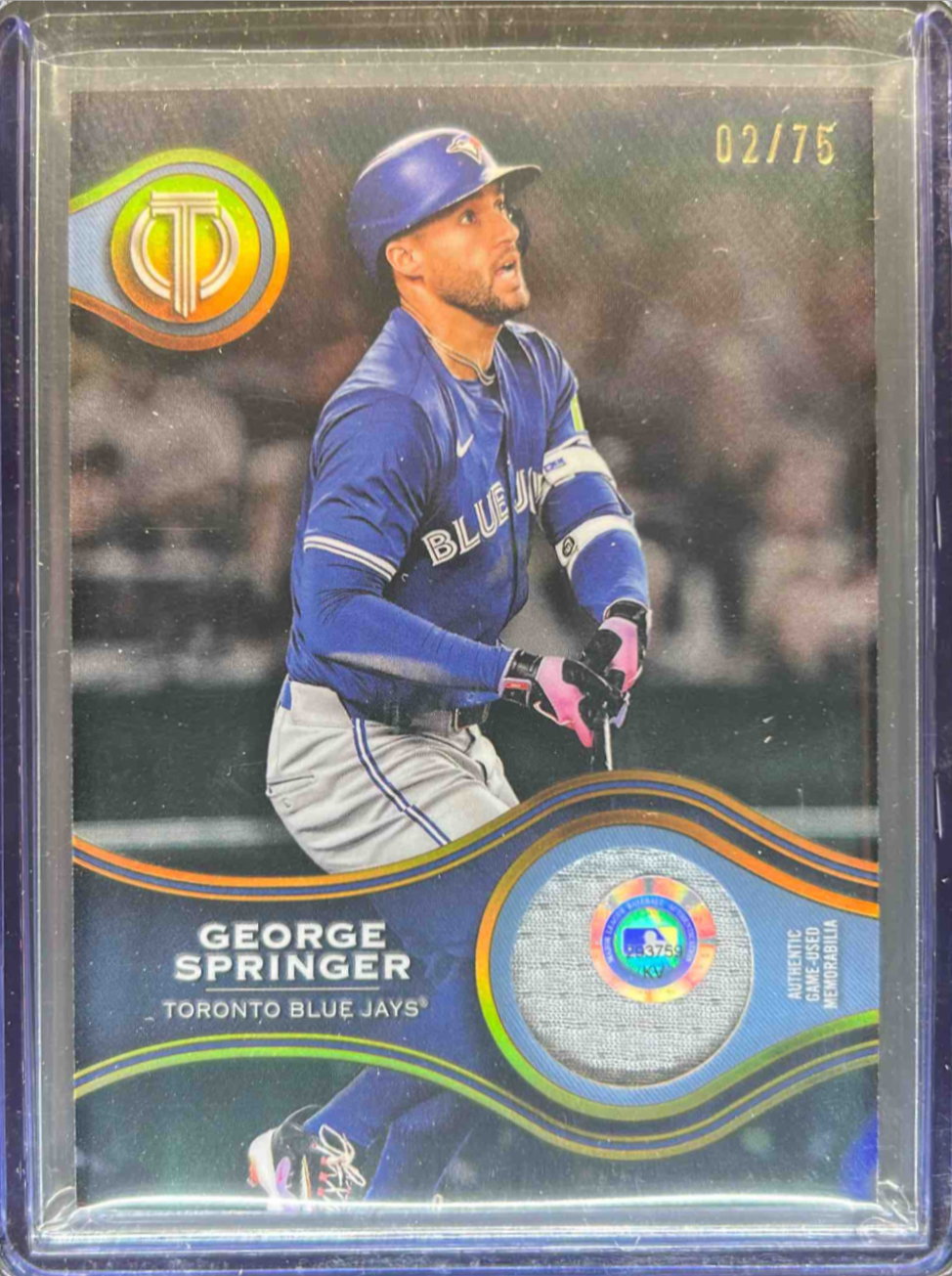 George Springer 2025 Topps Tribute #SOA-GS Stamp of Approval - Gold /75 ...