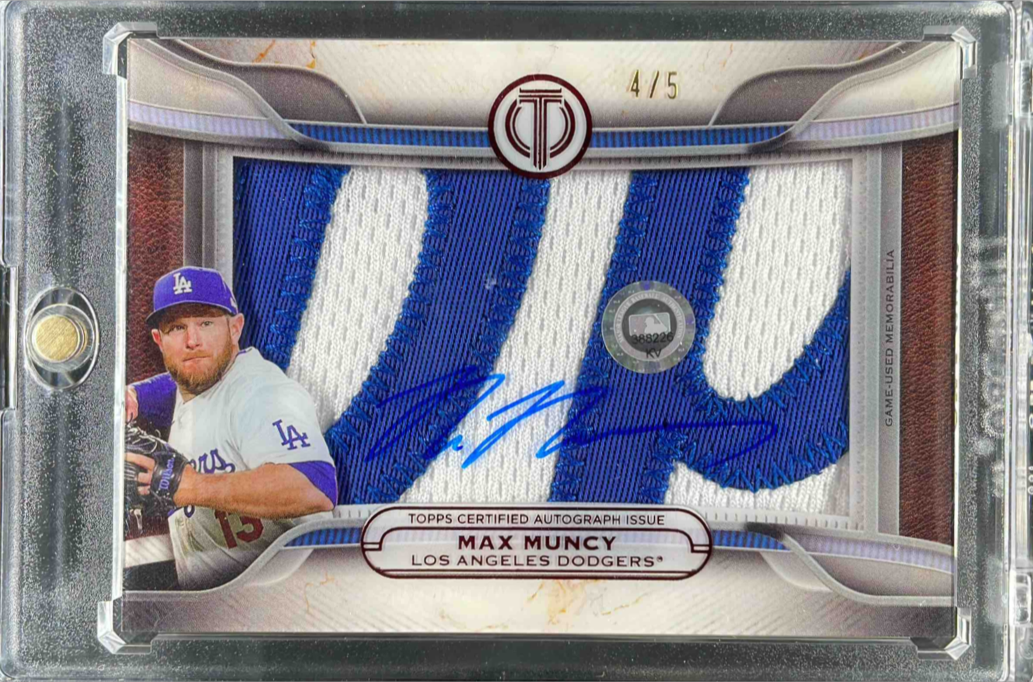 Max Muncy (Dodgers) 2025 Topps Tribute #PPA-MAX Prime Patch Autograph ...