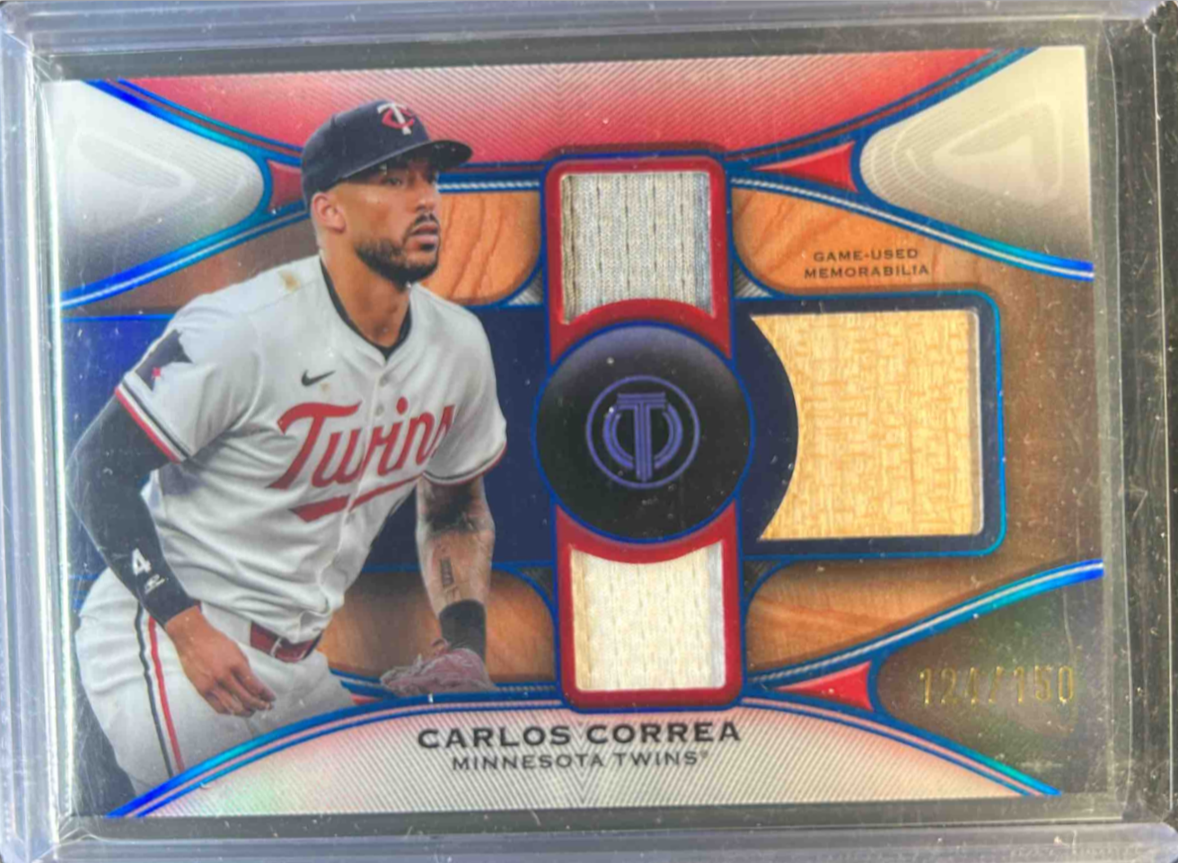 Carlos Correa 2025 Topps Tribute #TTR-CCO Tribute Triple Relic - Blue ...