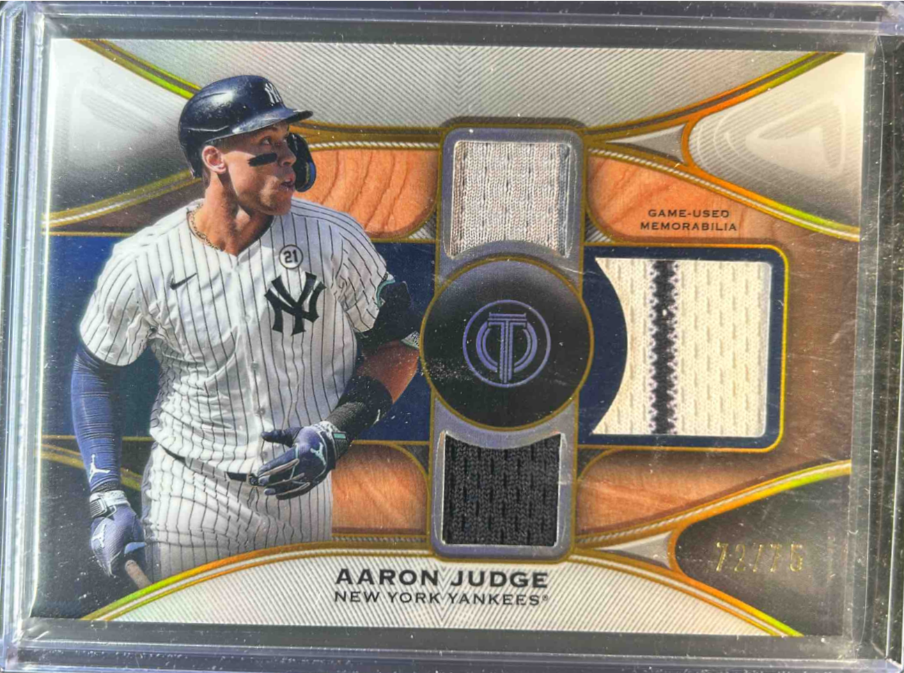 Aaron Judge 2025 Topps Tribute #TTR-AJ Tribute Triple Relic - Gold /75 ...